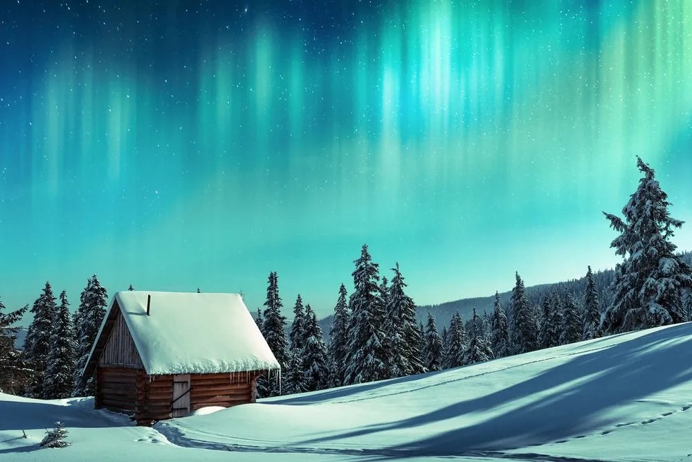 Obraz pohádková zimní krajina - 90x60 cm