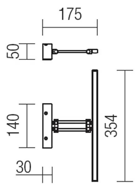 Redo 01-452 nástěnné LED svítidlo Linear nikl, 7,3W, 3000K, 28cm