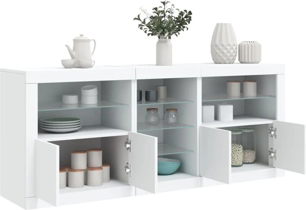 Příborník s LED osvětlením bílý 162 x 37 x 67 cm 3209030