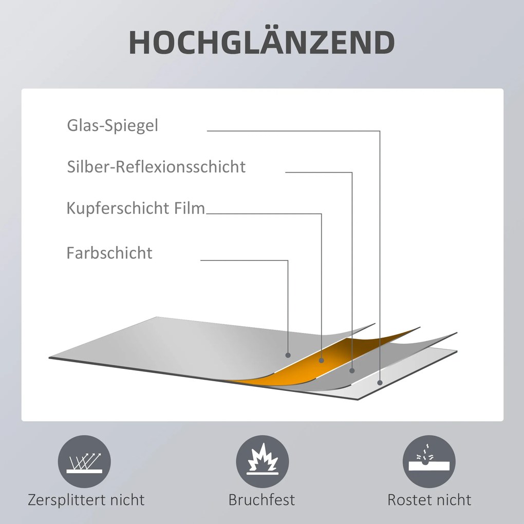HOMCOM Celoplošné zrcadlo na zeď 125x45cm s dřevěným rámem v přírodní barvě do šatní skříně, předsíně nebo ložnice | Aosom.de