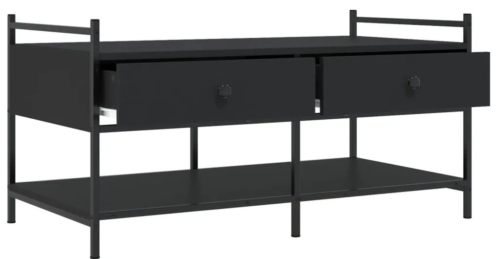 Konferenční stolek černý 99 x 50 x 50 cm kompozitní dřevo - Default Title