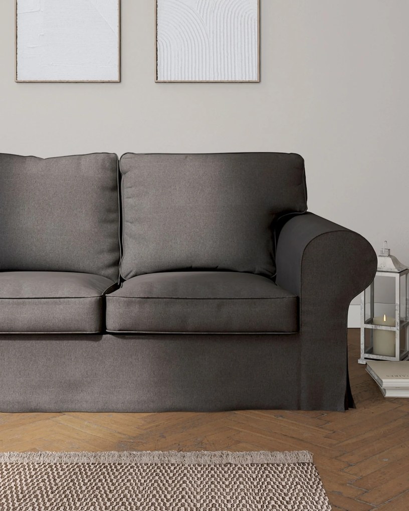 Potah na pohovku IKEA Ektorp 3-místná rozkládací, NOVÝ MODEL 2013 barva šedá látka pletený vzor