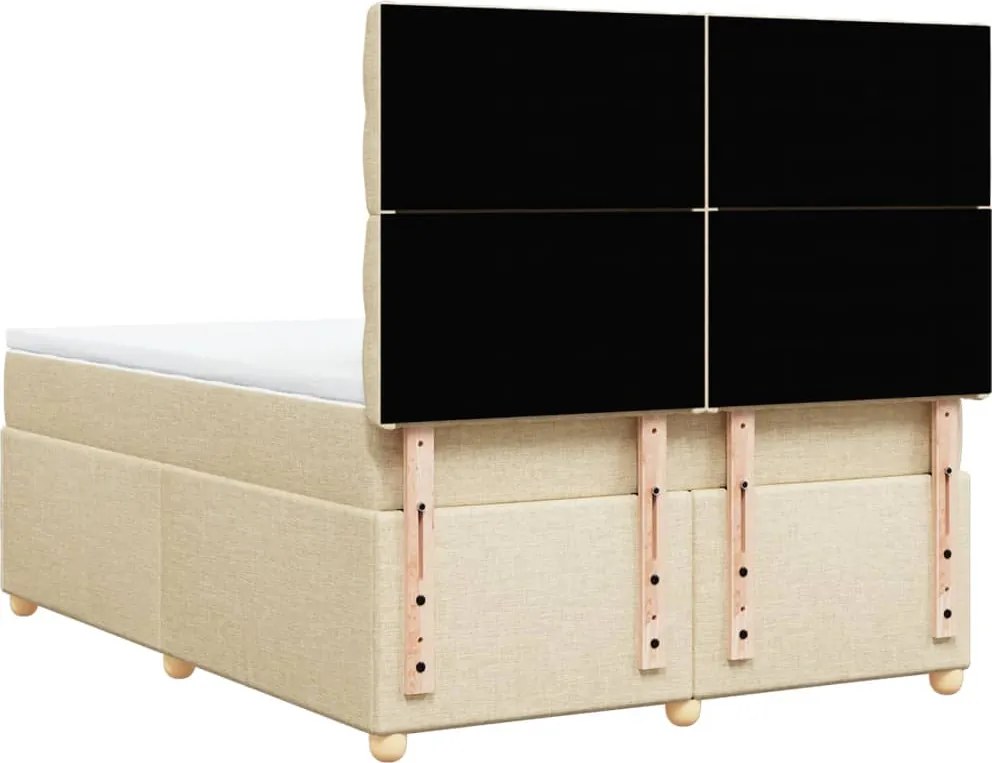 Box spring postel s matrací krémová 160x200 cm textil 3291343