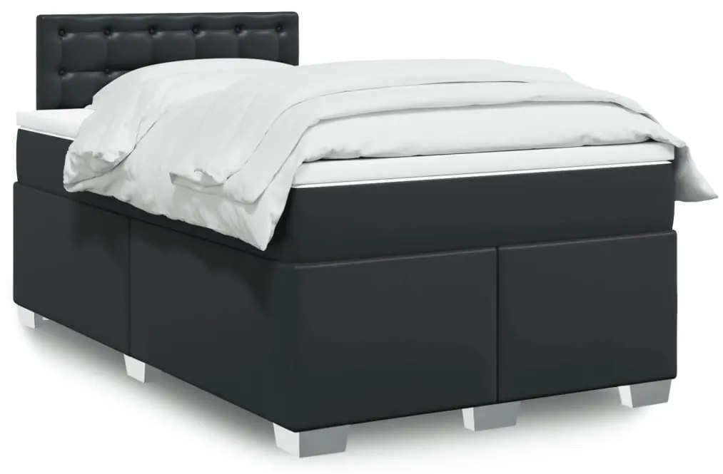 Box spring postel s matrací černá 120x190 cm umělá kůže 3286112