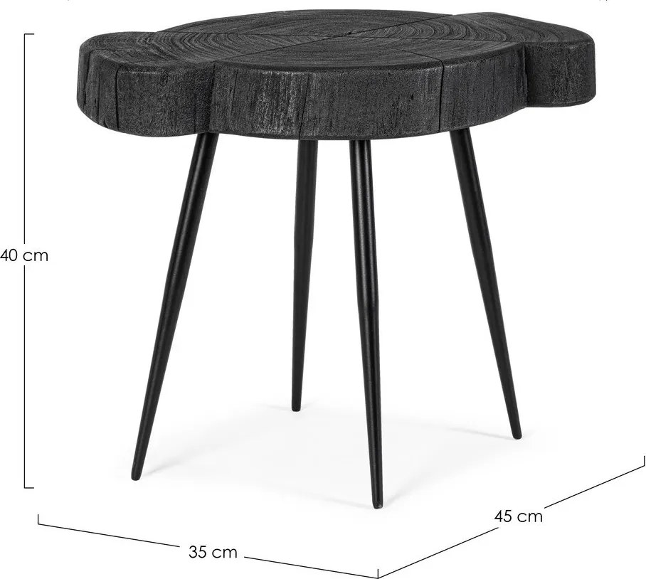 Černý konferenční stolek s deskou z akácie 35x45 cm Zakia – Bizzotto