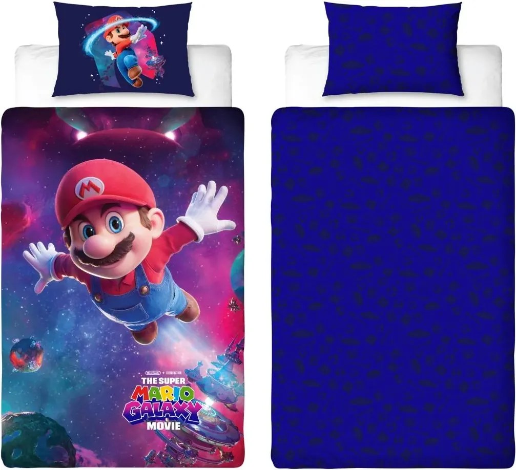 3D Bavlněné povlečení MARIO GALAXY barevné, 100% bavlna Rozměr povlečení: 70 x 80 cm | 140 x 200 cm