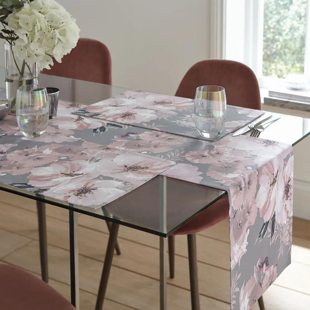 Bavlněný běhoun na stůl 32x220 cm Dramatic Floral – Catherine Lansfield