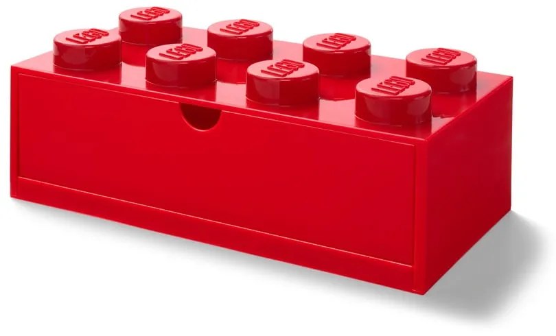 Červený stolní box se zásuvkou LEGO®, 31 x 16 cm