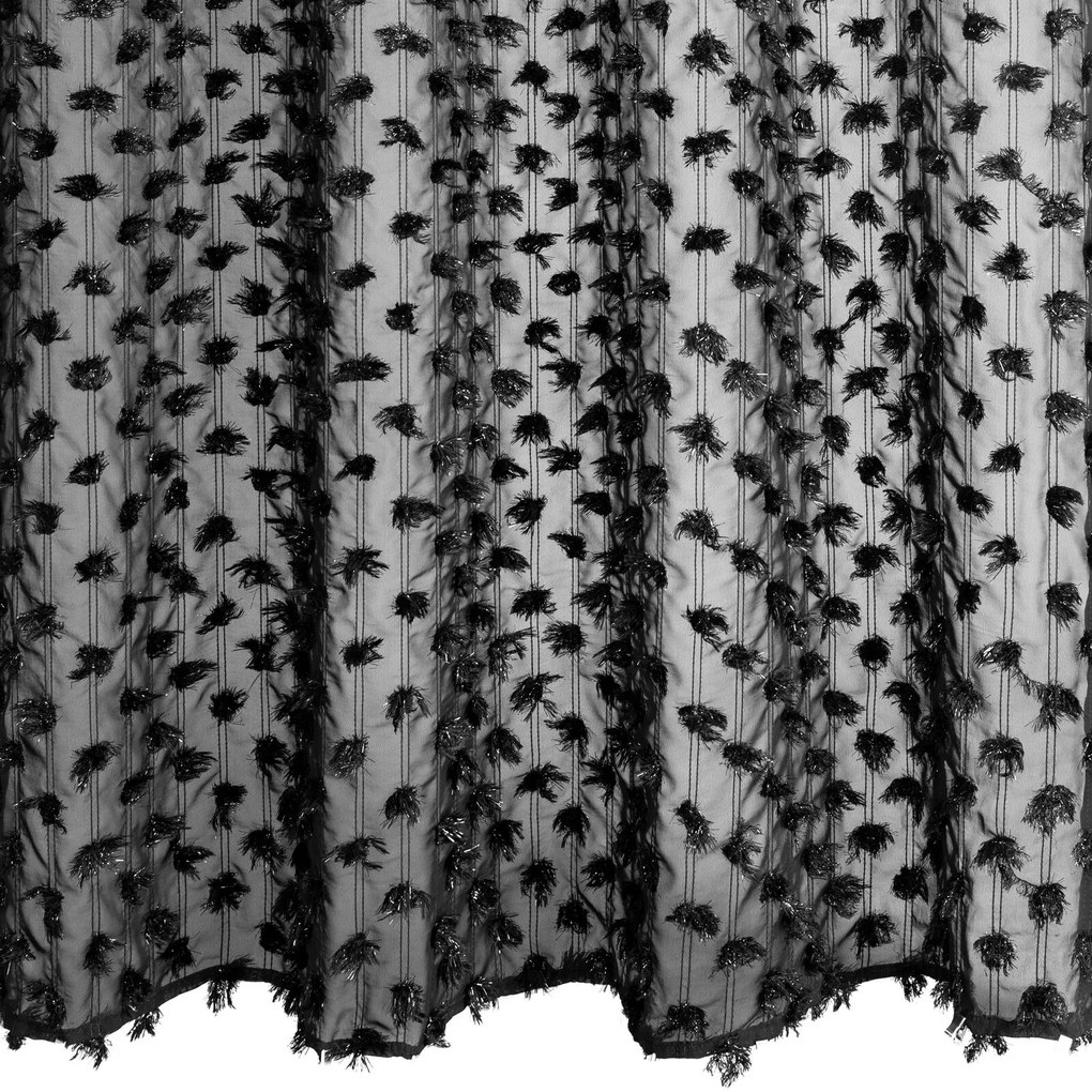 ZÁVĚS NA KROUŽCÍCH AURELIA 135X250 CM ČERNÁ