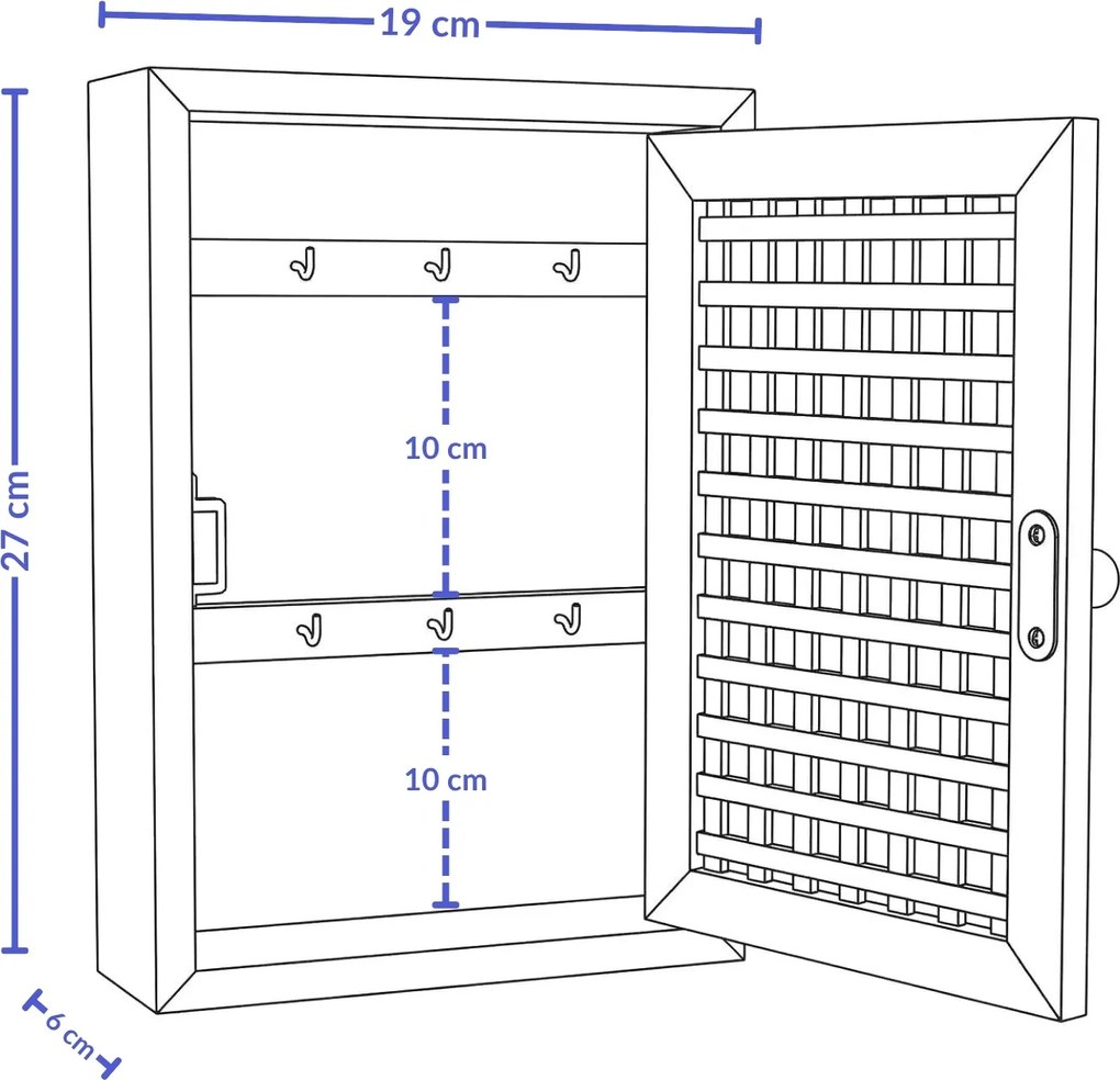 Závěsná skříňka na klíče KIZU, 19 x 27 x 6 cm, bambus