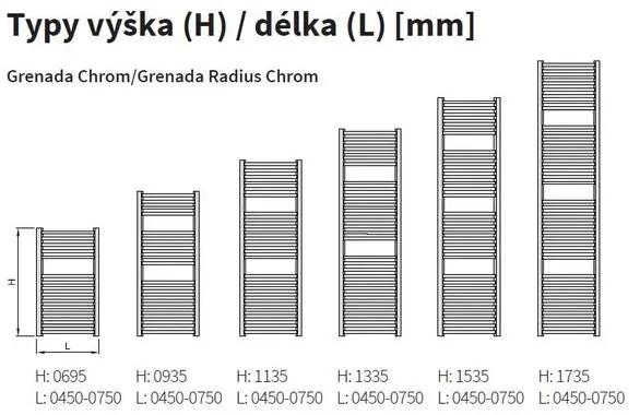 ISAN Grenada chrom IGR176RETCR Radiátor elektrický, 60x177,5cm, chrom