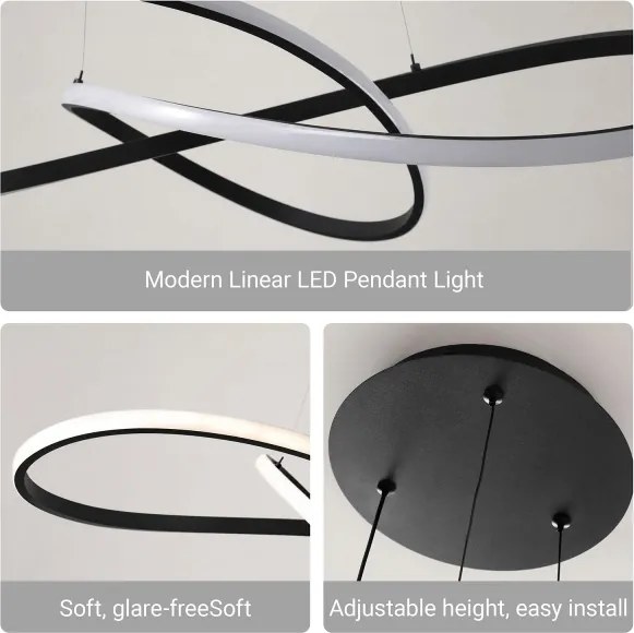 Brilagi - LED Stmívat. lustr na lanku INFINITY LED/80W/230V 80x80 cm černá + DO