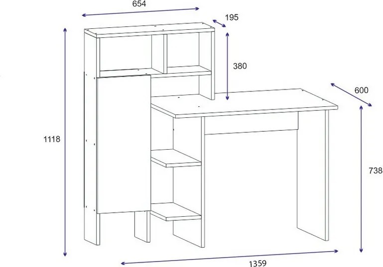 Pracovní stůl Bugra White and Oak