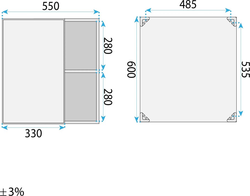 Rea Mario, sada koupelnového nábytku s umyvadlem 60cm, šedá matná, REA-M0006