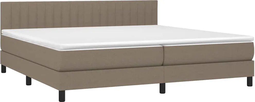 Box spring postel s matrací a LED taupe 200x200 cm textil 3133345