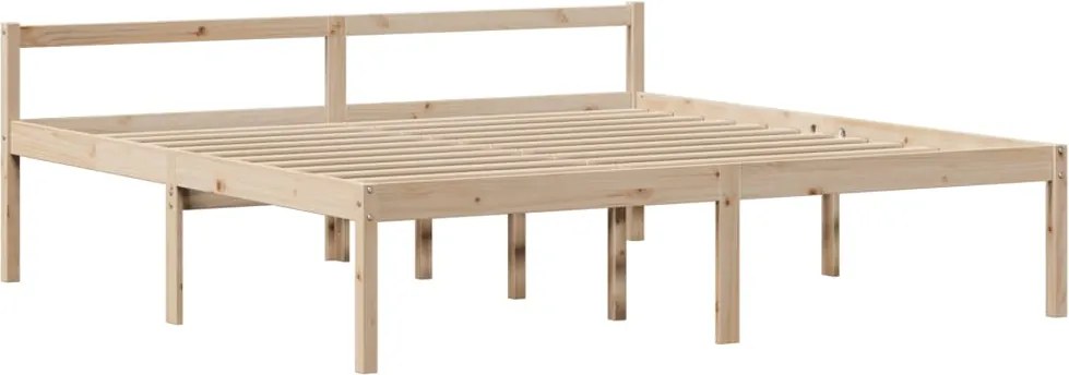 Postel s čelem pro seniory 200 x 200 cm masivní borovice 3305873