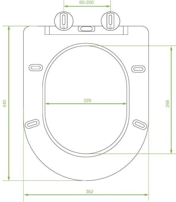 Laveo Desna, WC sedátko 440x362 mm, soft-close, duroplast, bílá lesklá,, LAV-ADA_600D