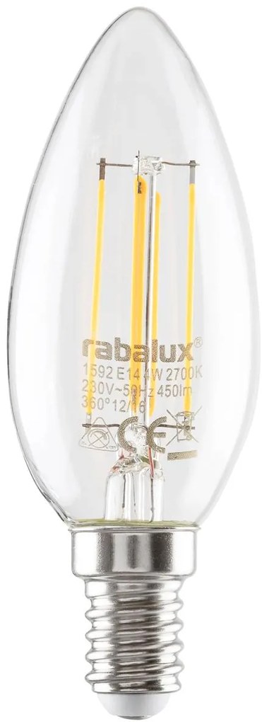 LED žárovka, C35, E14, 4W, neutrální bílá / denní světlo Rabalux LED E14 4W 001692