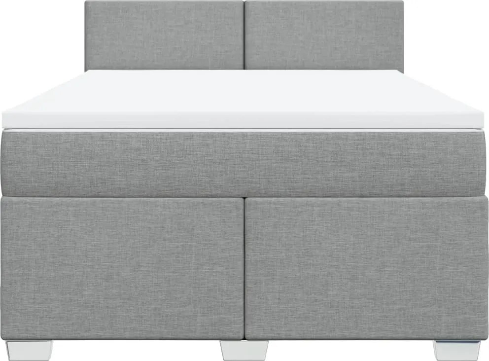 Box spring postel s matrací světle šedá 140 x 200 cm textil 3285904