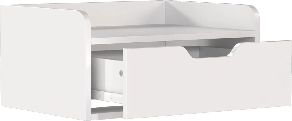 HOMCOM 2dílný set nástěnných nočních stolků, závěsné noční stolky, zásuvka, polička, vzhled dřeva, rozměry 40D x 30Š x 19,5V cm