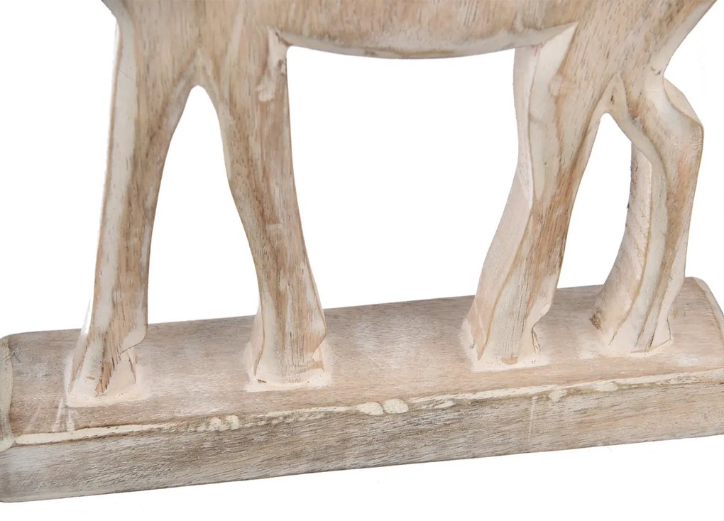 4Home Dekorace z mangového dřeva Nordic Reindeer, 33 cm
