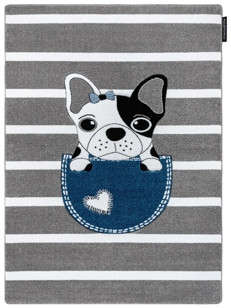 Dywany Łuszczów, Dětský kusový koberec Petit Bulldog grey, 180x270, šedá, dětský pokoj