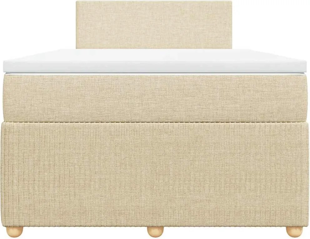 Box spring postel s matrací krémová 120x200 cm textil 3289721