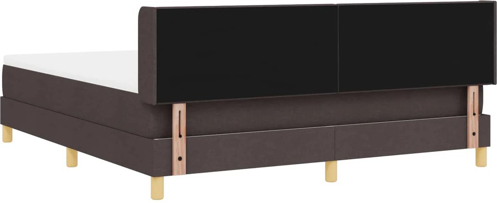 Postel s boxspringem s čelo Tmavě hnědá 200 x 180 cm textil 3341310