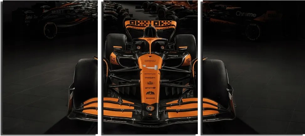 Obraz na zeď McLaren formule 1 Lando Norris F1 triptych 40x90 cm