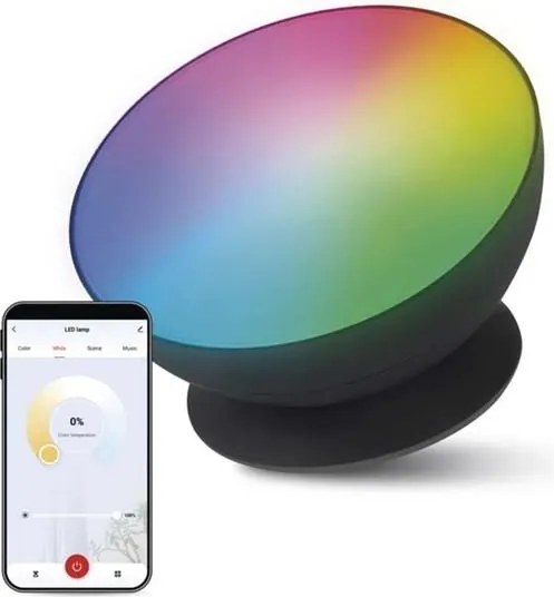 GoSmart LED ambientní lampa EMOS ZCW11BR, černá, teplá bílá–studená bílá/ RGB, WiFi