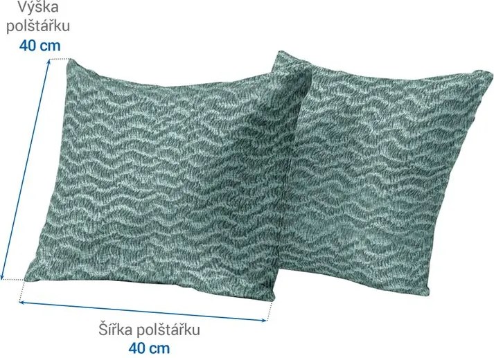 Bielastické potahy CRISTINA mátová povlaky na polštářky 2 ks (40 x 40 cm)