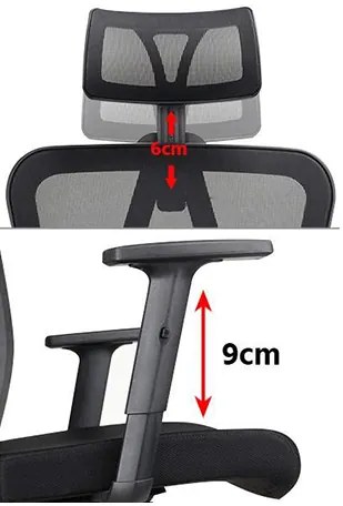 Ergonomická kancelářská židle ERGODO AVILA - černá síťovina / nosnost 150 kg