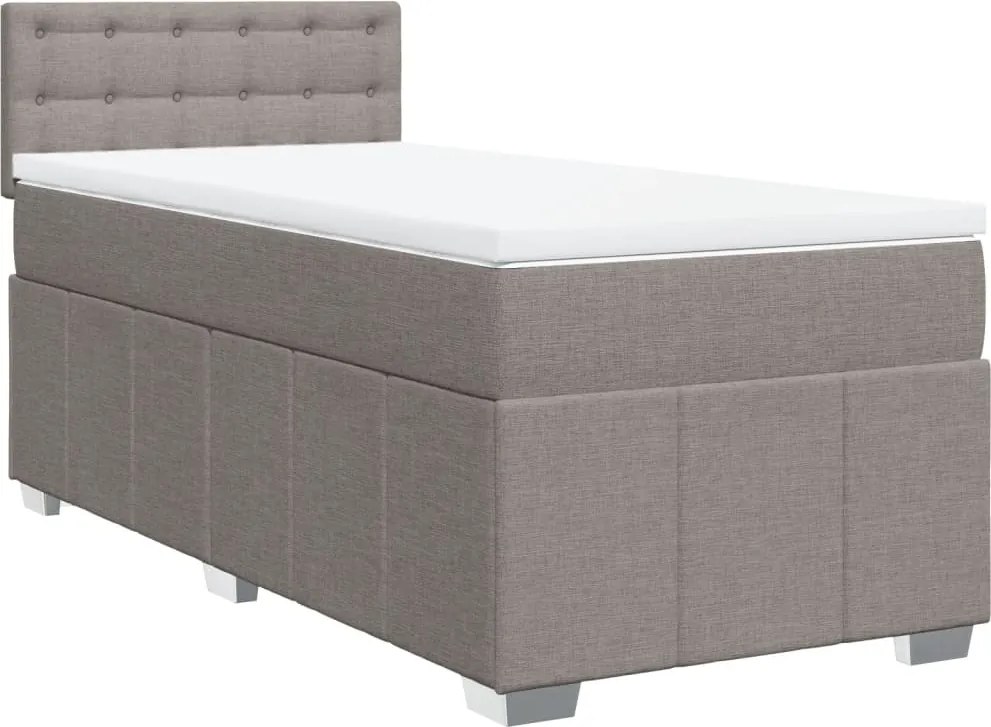 Box spring postel s matrací taupe 100 x 200 cm textil 3289297
