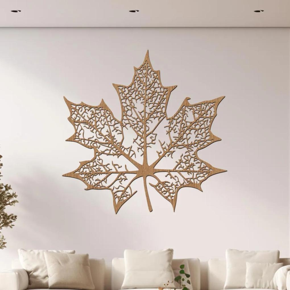 dřevo života Dřevěná dekorace na stěnu Podzimí list Rozměry (cm): 40x40, Barevný vzor: Šedá