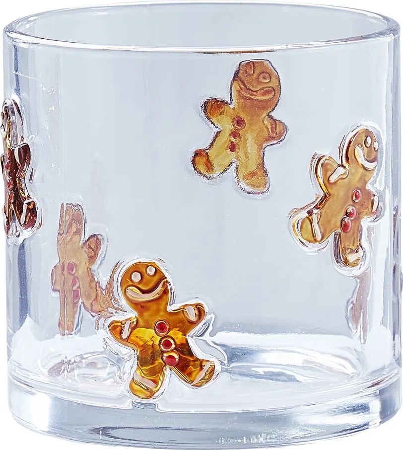 X-MAS Lucerna perníkový panáček 10 cm - čirá