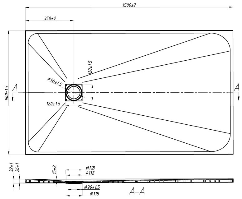 BPS-koupelny Obdélníková akrylátová sprchová vanička HYD-OSV-RIKO 150x90 bílá