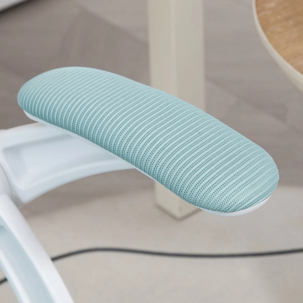 Ergonomická kancelářská židle Vinsetto s síťovaným opěradlem a polstrovaným sedákem, výškově nastavitelná, 65,5x61,5x88-97,5cm, modrá