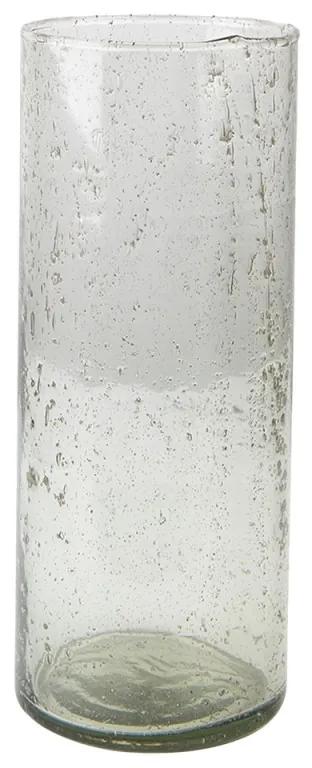 Skleněná transparentní foukaná váza Sandy – 10x25 cm