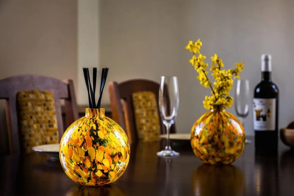 Skleněná olejová lampa SCUTI – Medově žlutá