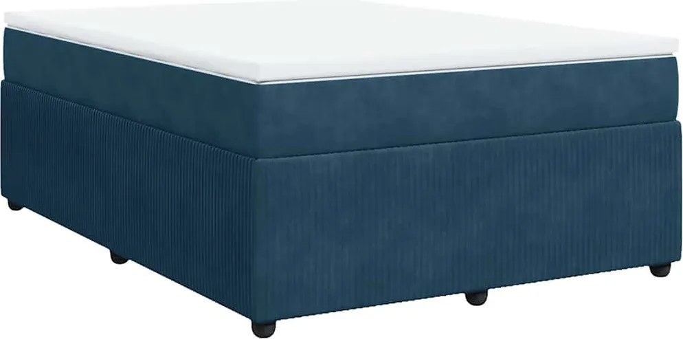 Box spring postel s matrací tmavě modrá 160x200 cm samet 3285654