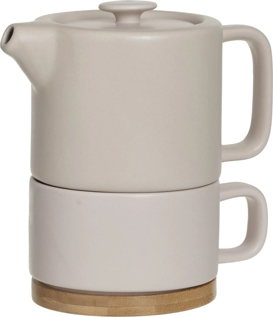 Konvice čajová s šálkem NATURAL, 800 ml, světle růžová