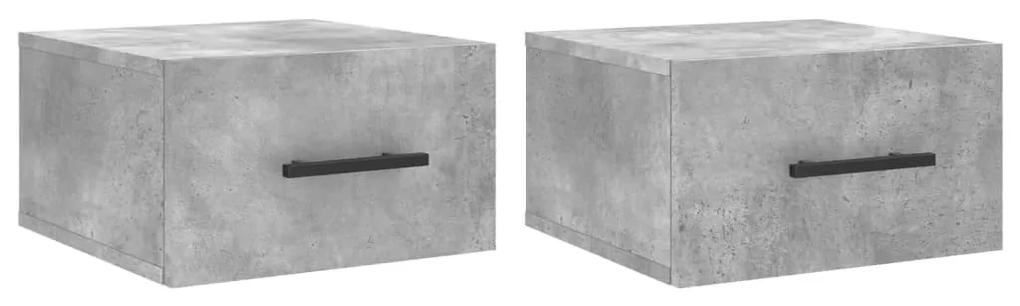 Nástěnné noční stolky 2 ks betonově šedé 35 x 35 x 20 cm