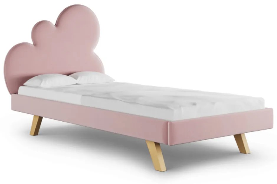 MINKO Čalouněná jednolůžková postel CLOUD do dětského pokoje Zvolte barvu: Krémová, Zvolte rozměr: 90x200 cm, Zvolte stranu: Vpravo