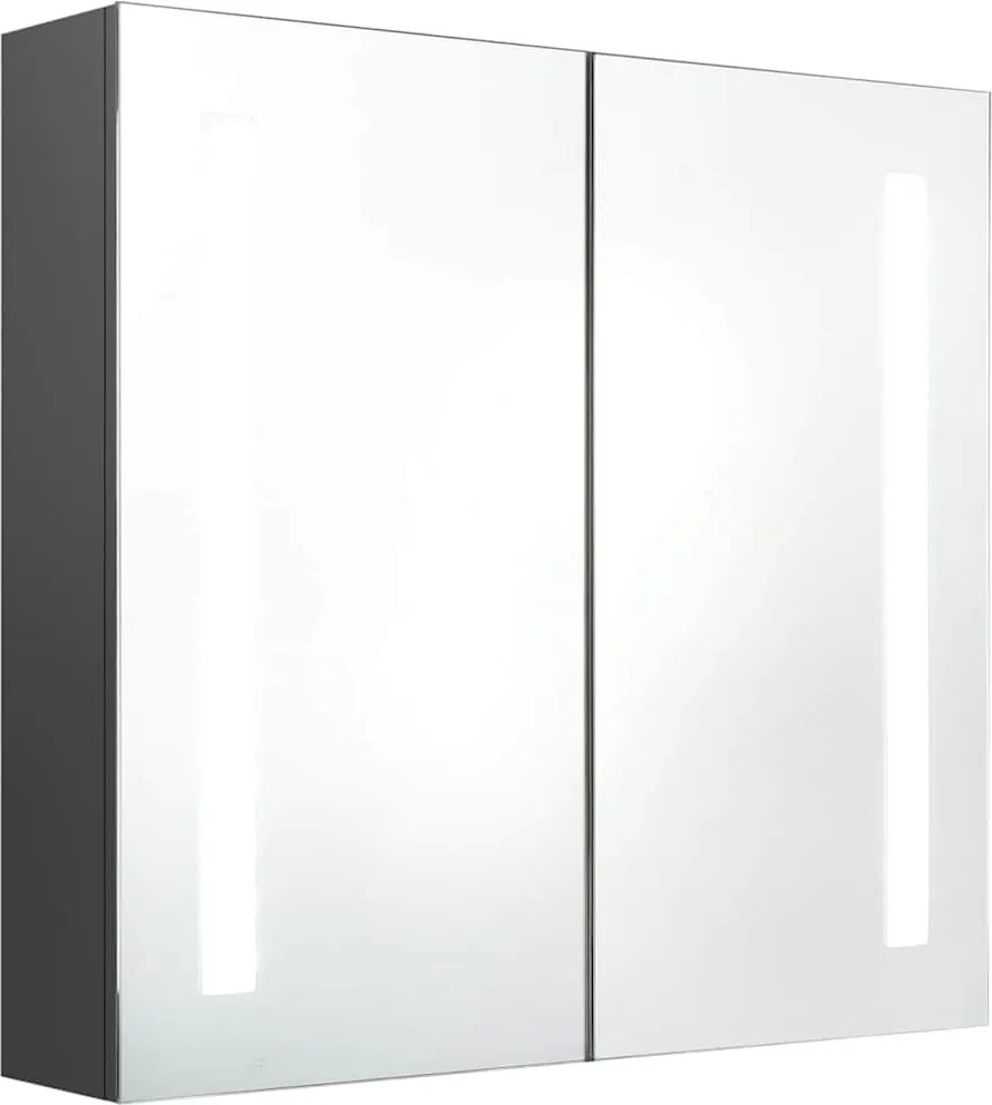 LED koupelnová skříňka se zrcadlem šedá 62 x 14 x 60 cm 326520