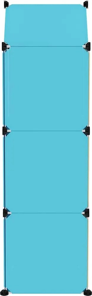 Dětská modulární skříň s 8 úložnými boxy modrá PP 340583