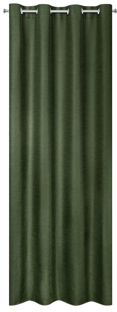 ZÁVĚS NA KROUŽCÍCH STYLE 140X250 CM TMAVĚZELENÁ
