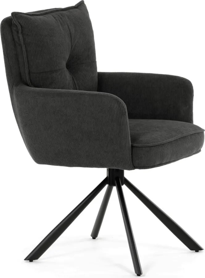 Jídelní židle HC-X1128 GREY2, manšestrová látka, šedá (60 x 67) cm