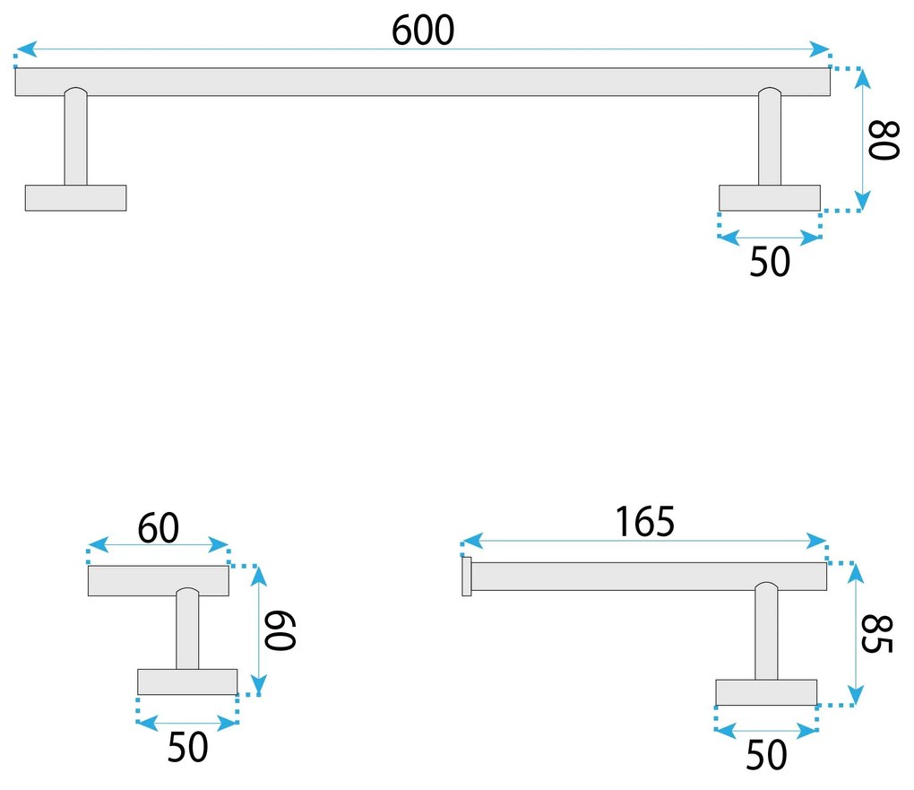 Sada 4 koupelnových doplňků REA Ari, černá
