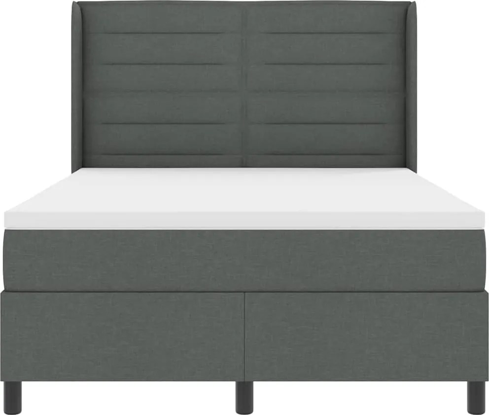 Postel s boxspringem s polštářem Tmavě šedá 200 x 140 cm textil 3341582