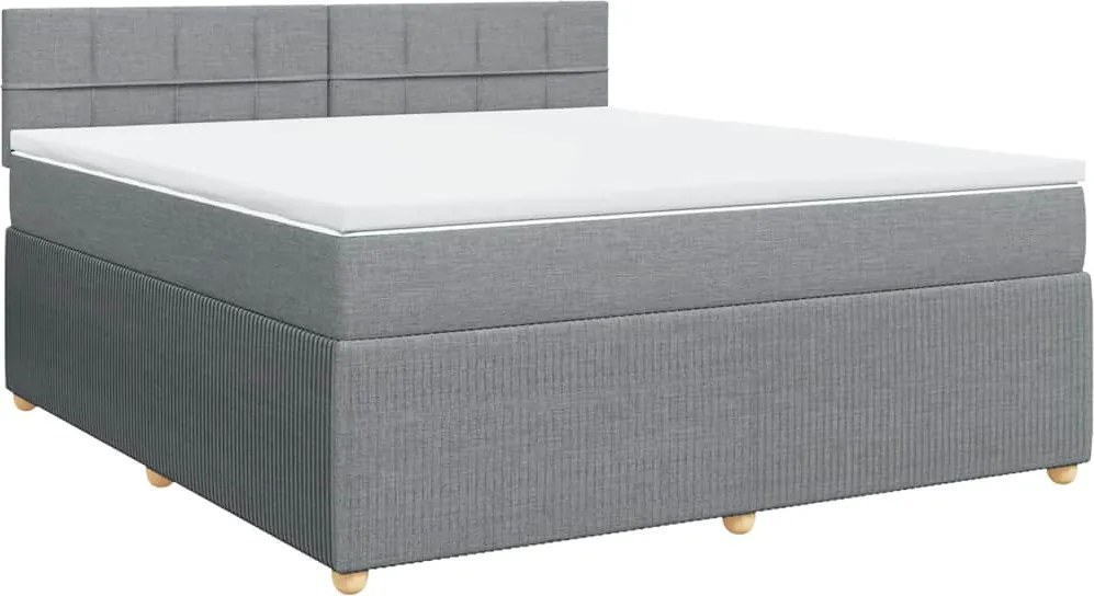 Box spring postel s matrací světle šedá 180 x 200 cm textil 3287535